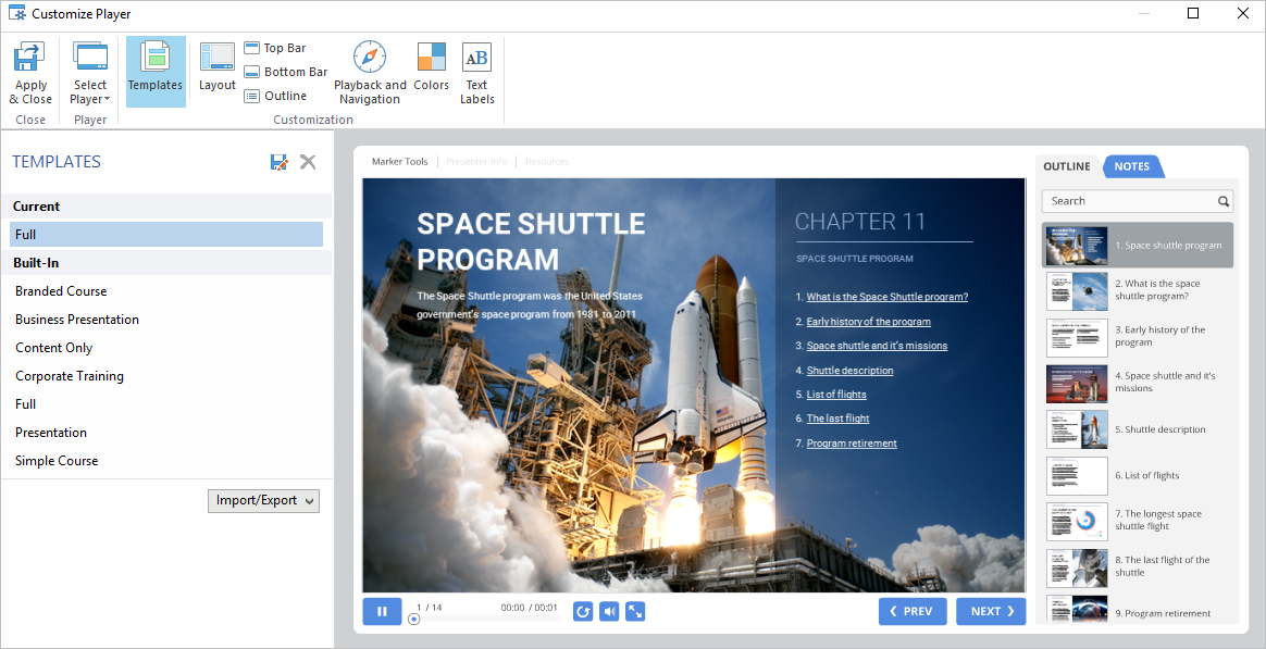 Managing the Templates