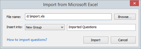 Importing Questions from Excel