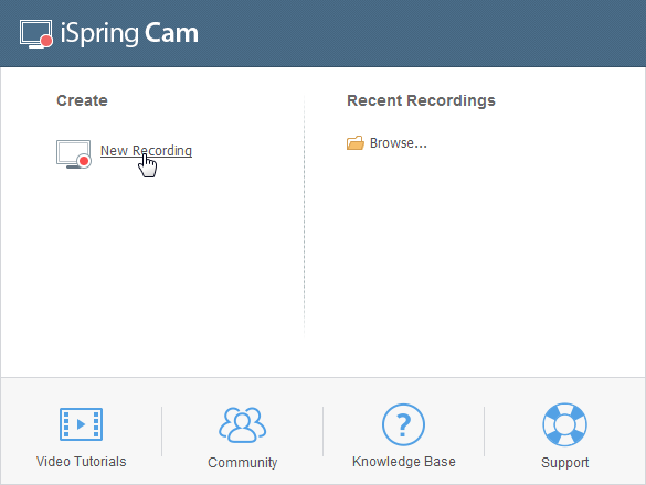 Creating a New Recording