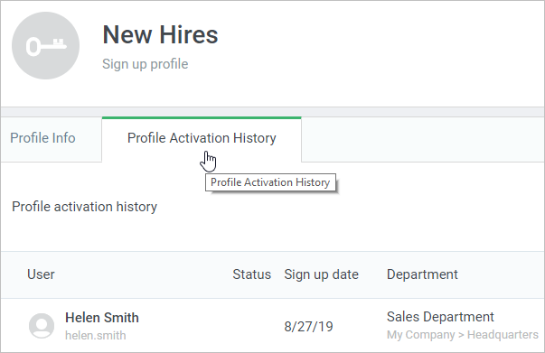 Sign Up Profiles