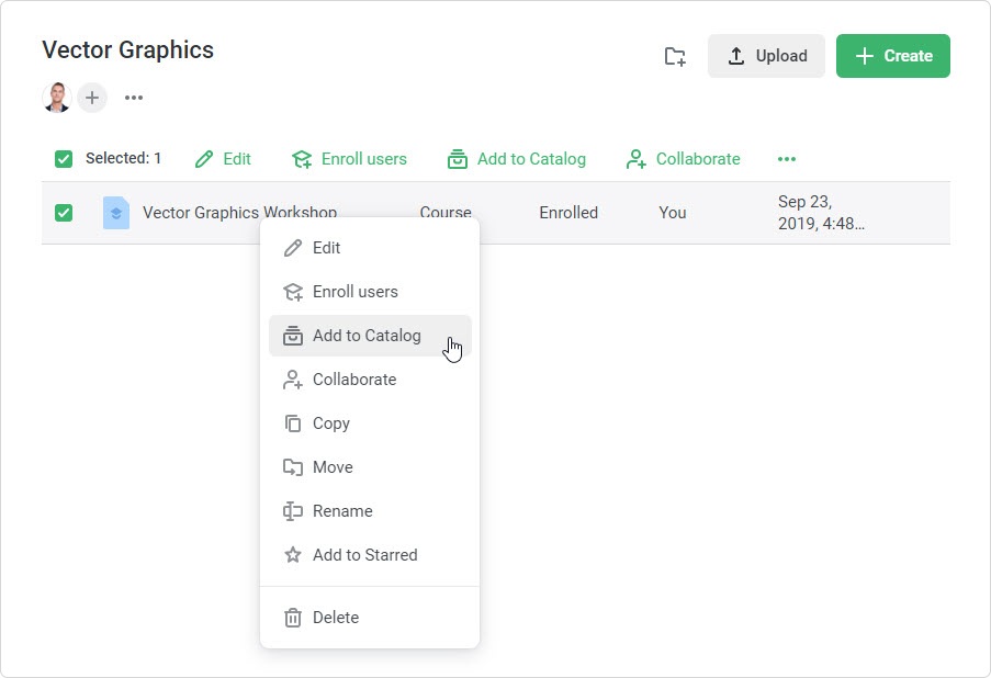 Adding Courses to Catalog