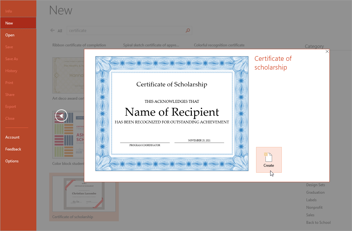 Creating a Generic Certificate in Microsoft PowerPoint