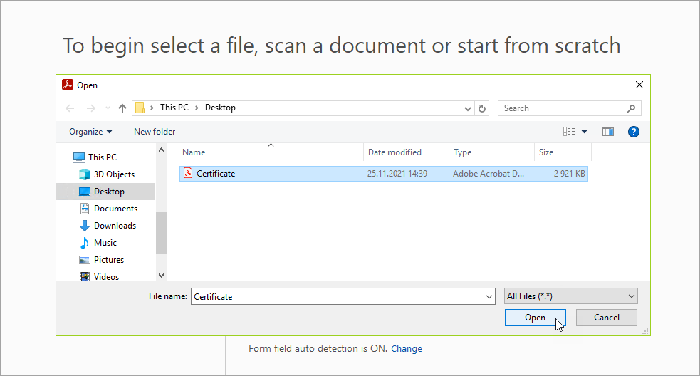 Adding Form Fields to Personalize Your Certificate