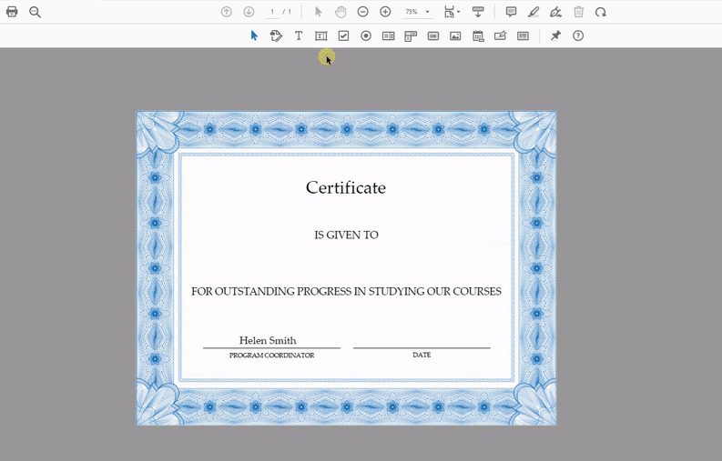 Adding Form Fields to Personalize Your Certificate