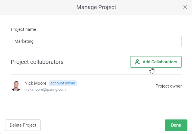 Adding Project Collaborators