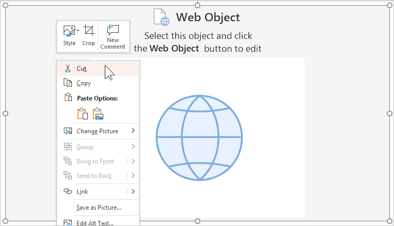 Delete a Web Object