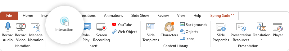 Inserting an Interaction