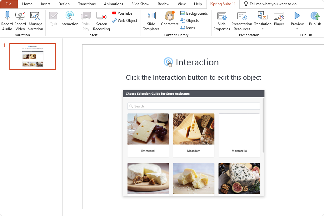 Inserting an Interaction