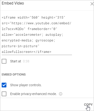 Inserting an Embed Code