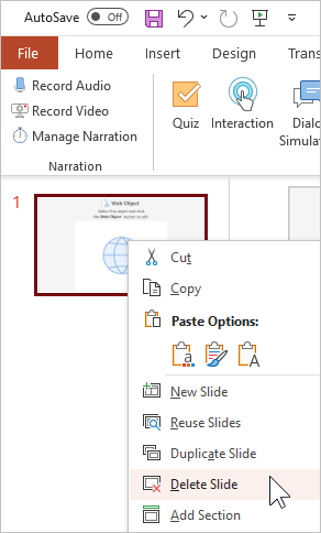Deleting a Web Object