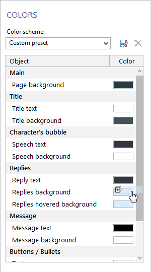 Customizing Color Scheme