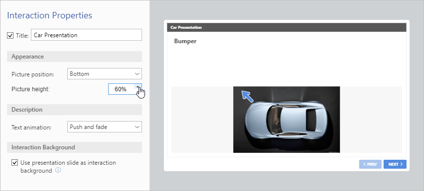 Guided Image Interaction Properties