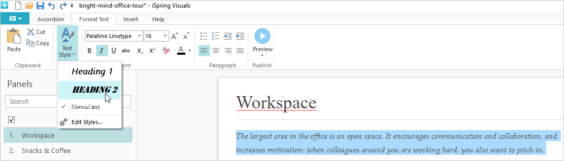 Adding and Formatting Text