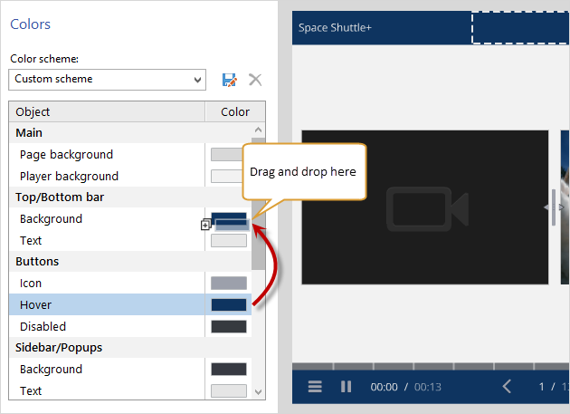 Customizing the Color Scheme in Video Lecture Player