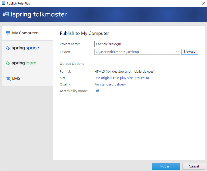 Publishing Role-Plays