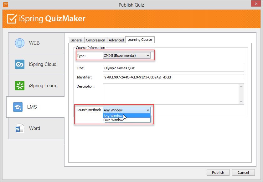 Learning Course Settings
