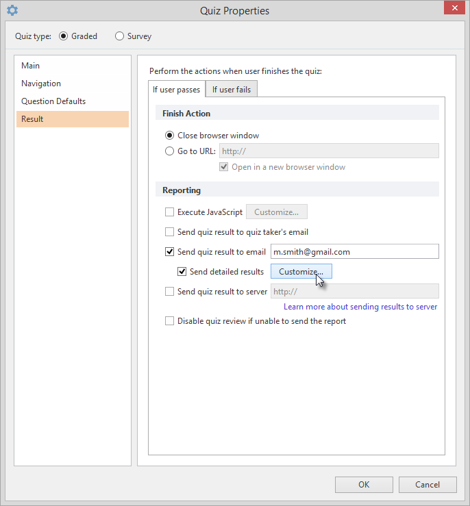 Quiz Report Customization