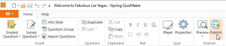 Publishing Quizzes to iSpring Cloud