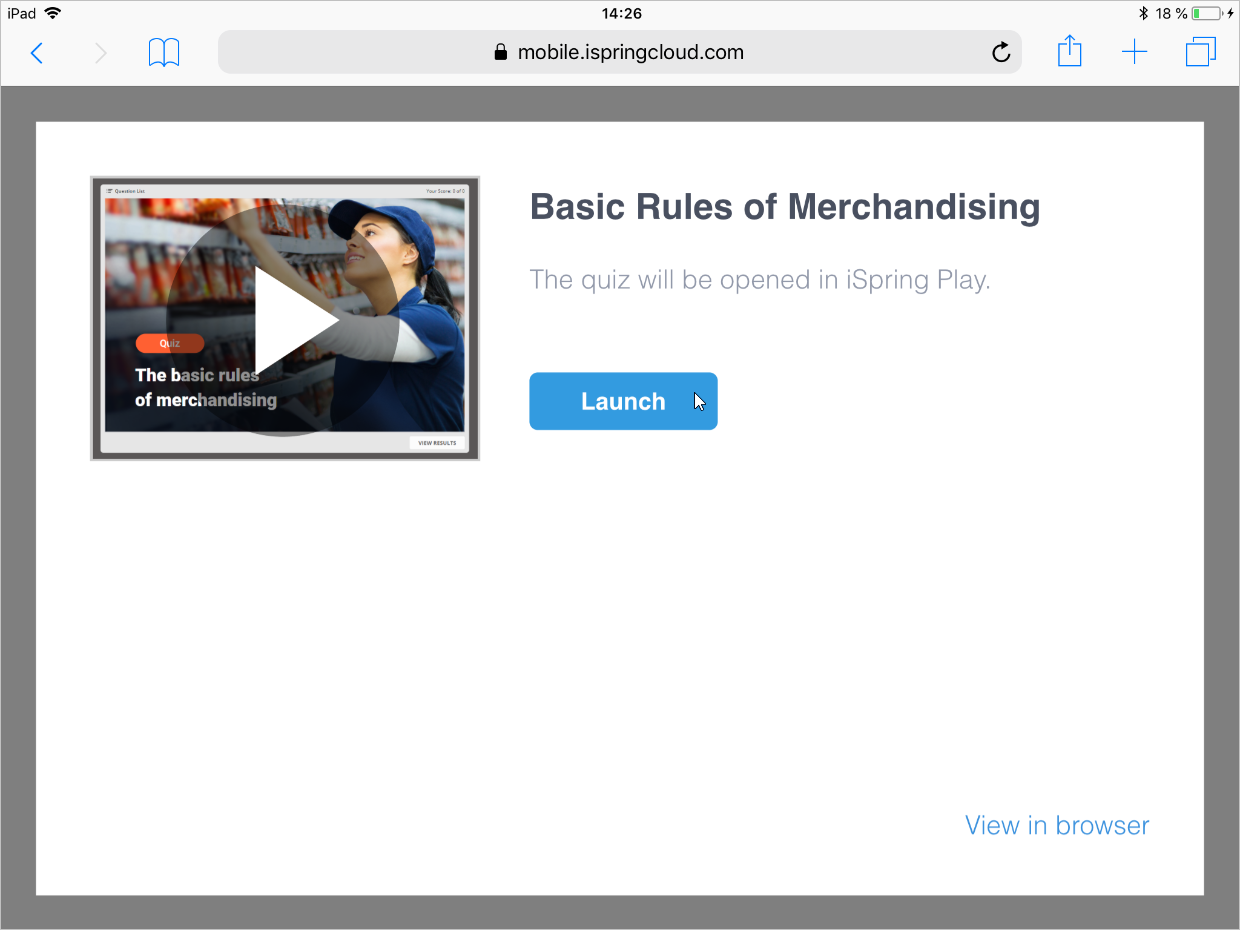 Publishing for iSpring Play App