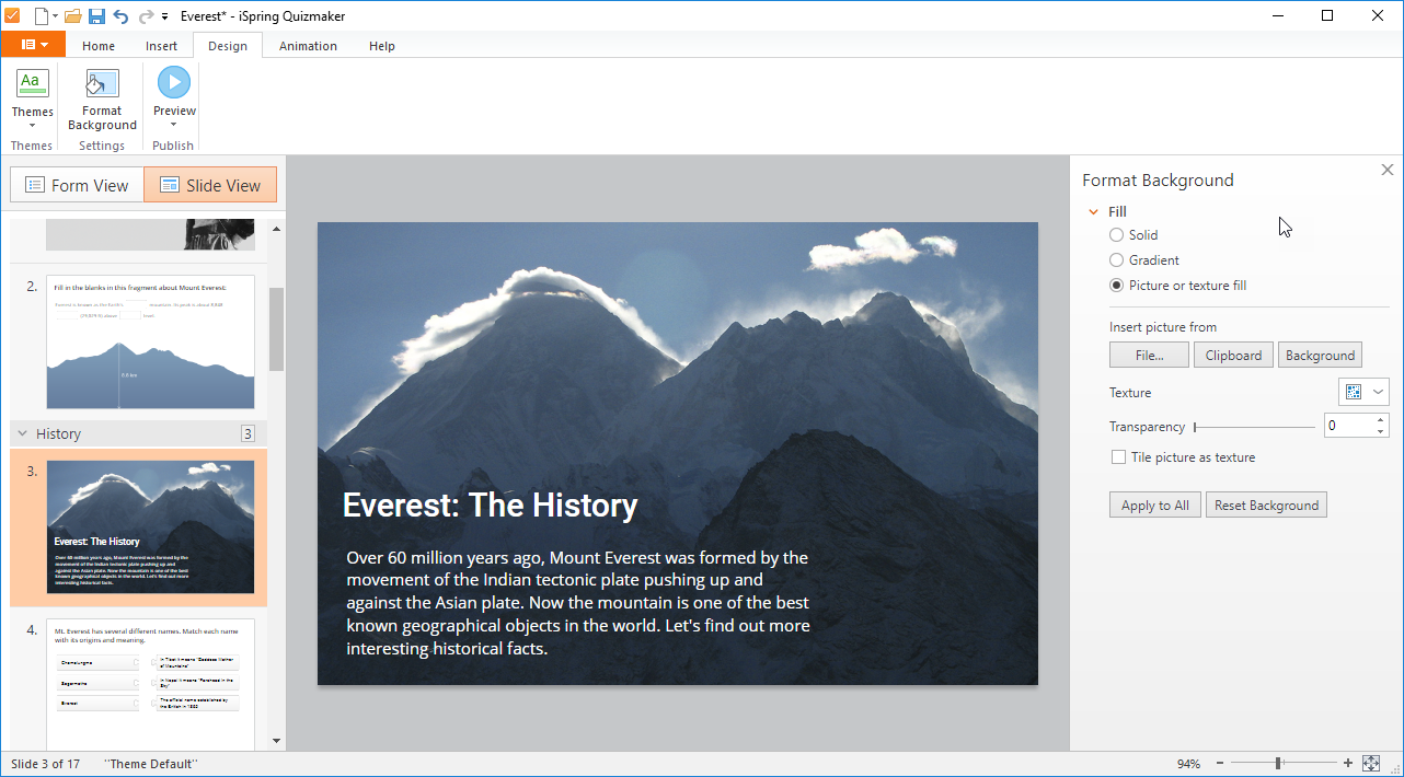 Changing Background Style