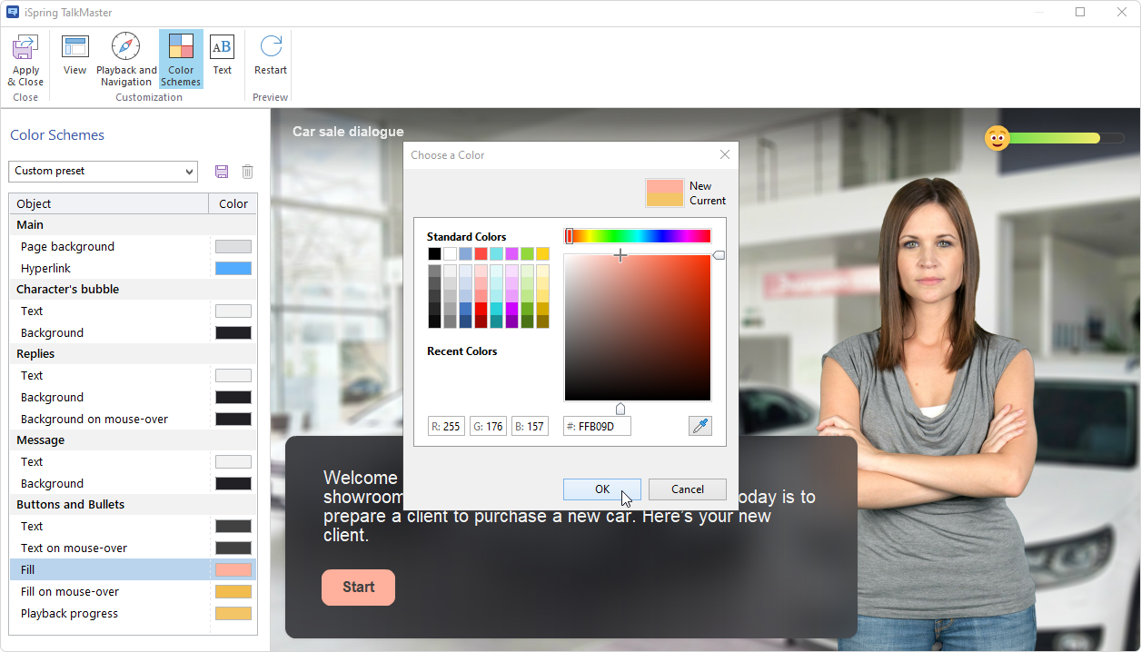 Customizing Color Scheme